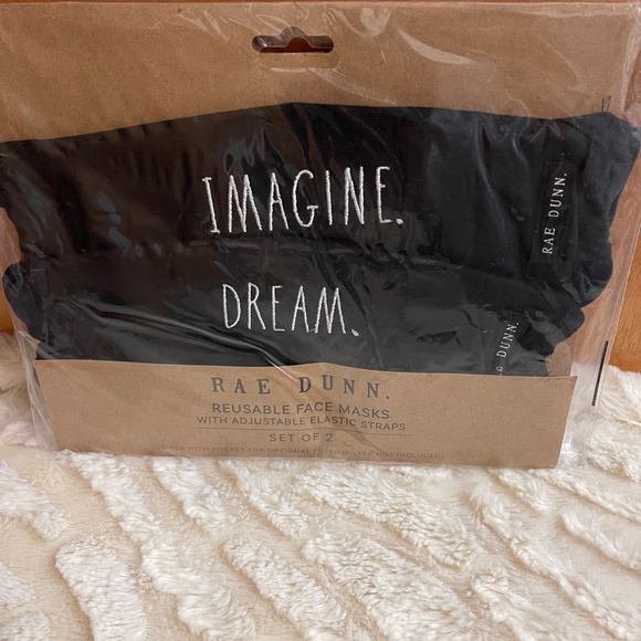 Rae Dunn | Other | New Rae Dunn Imagine Dream Set Of 2 Reusable Black ...